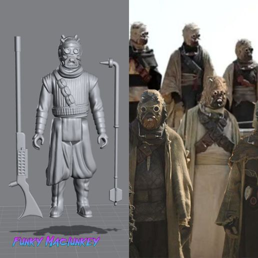 ⭐ VINTAGE STAR WARS KENNER-STYLE CUSTOM TUSKEN RAIDER #1 ACTION FIGURE ...