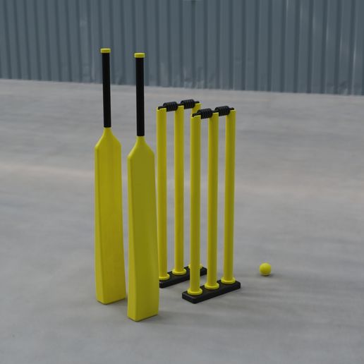 🦗 Modern Minimalistic Indoor Cricket Set 3D print model・ STEP File for ...