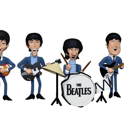 👾 THE BEATLES - SATURDAY MORNING CARTOON・ STL File for ・Cults