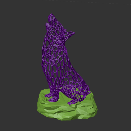 Fichier STL Loup Voronoï low poly avec base, sans support 🗿 ・Modèle à imprimer en 3D à ...