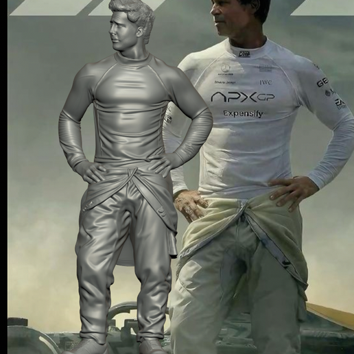 🌃 Brad Pitt stars as a Formula 1・Archivo STL para Impresión 3D・Cults
