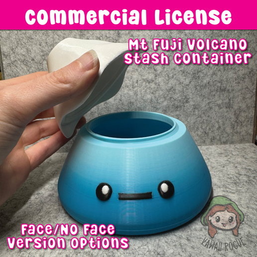 🗻 Kawaii Mt. Fuji Volcano Stash Container - Commercial・ 3D File for 3D ...