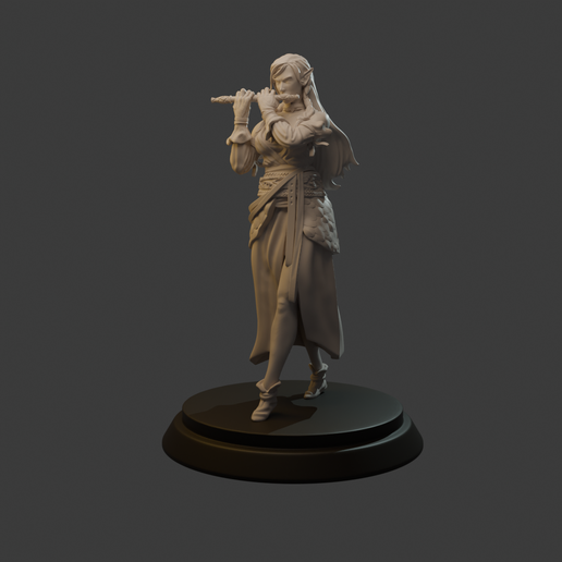 ♀️ Female Elf Bard・ STL File for 3D printing・Cults