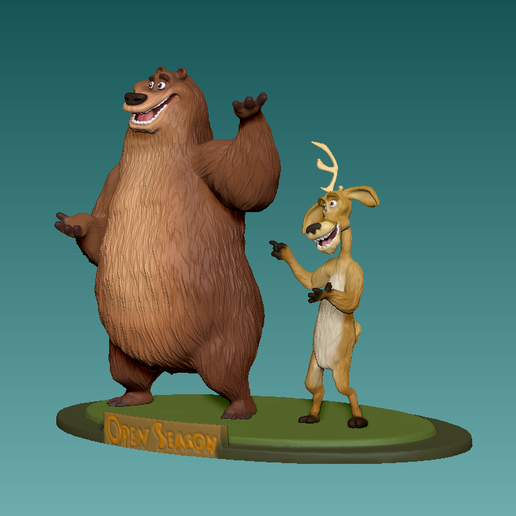 🐻 boog the bear and Elliot the buck from open season cartoon movie ...