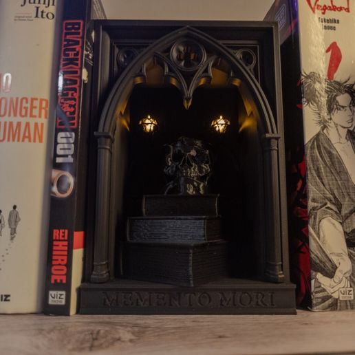 📚 Memento Mori Book Nook v2・Free STL File for 3D printing・Cults