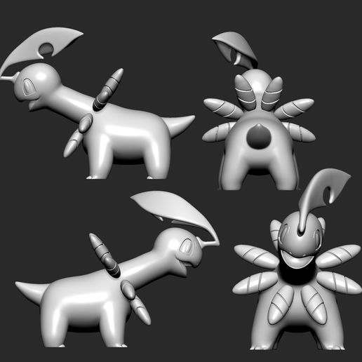 🐉 Pokemon - Bayleef con 2 poses・Archivo STL para Impresión 3D・Cults