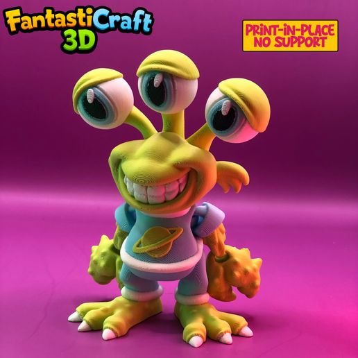👽 FantastiCraft3D - Tri-Clops Alien - Flexi model for FDM Printing・ 3D ...
