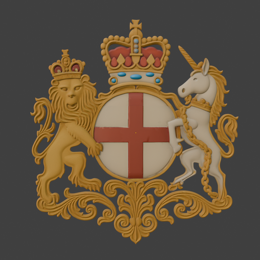 📚 English Royal Crest・ STL File for 3D printing・Cults