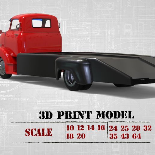 🚕 3d print Custom Hauler Cab Over Engine Ramp Tow Truck COE・ 3D File ...