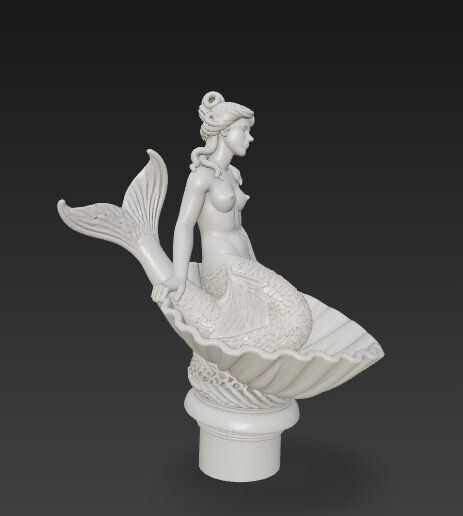 🧜‍♀️ Little Mermaid Statue - Graceful Figure Sitting on a Rock・ STL ...