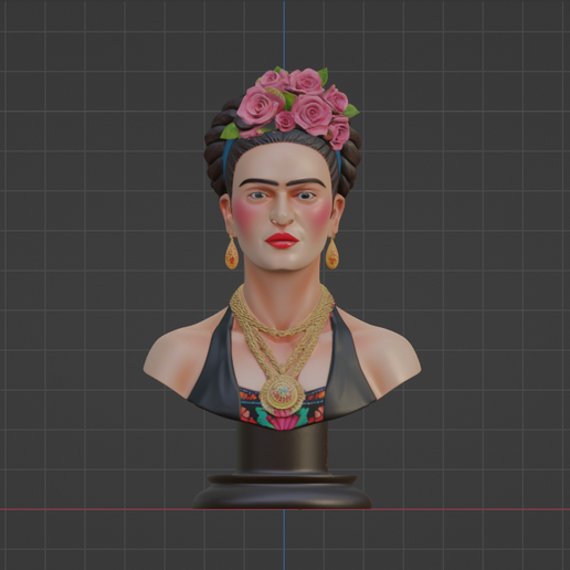 👤 Frida Kahlo Bust – Artistic Statue・ STL File for 3D printing・Cults