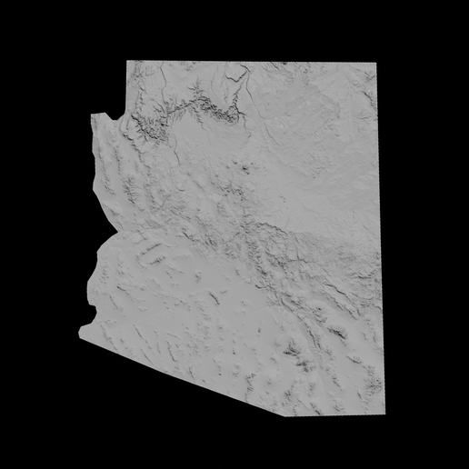 🗺️ Topographic Map of Arizona – 3D Terrain・ 3D File for 3D printing・Cults