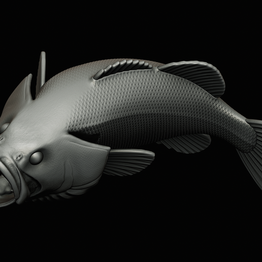 🐠 fish Largemouth Bass / Micropterus salmoides trophy statue detailed ...