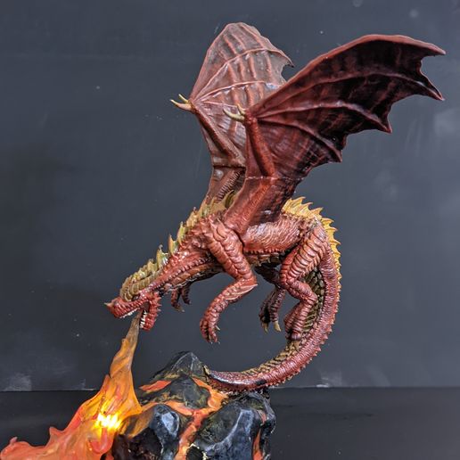 🐉 Adult Red dragon (supported)・ 3D File for ・Cults