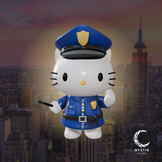 Hello Kitty Police - The Cutest Cat in Official Version 👮‍♀️🚓・ STL File ...