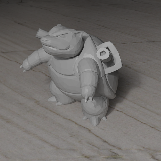 STL file Blastoise - Low poly 🐉 ・3D printing model to download・Cults