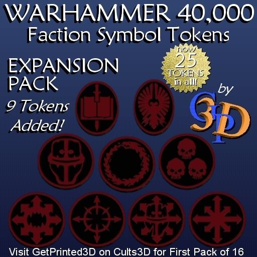 ⚔ WH40k Token Expansion Pack Warhammer Faction Symbol Game Piece・Free ...