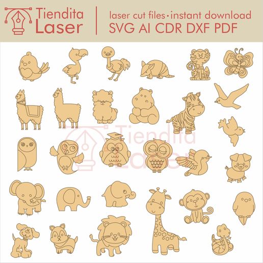 🚜 Animals - Vectors for laser cutting・ 3D File for 3D printing and CNC ...