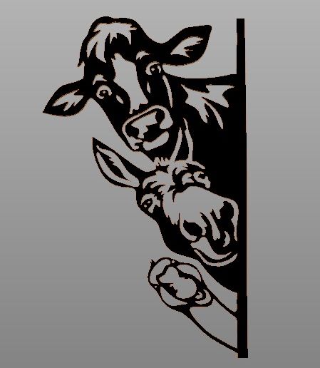 🎨 2D ART cow, donkey, goose・Free STL File for 3D printing・Cults