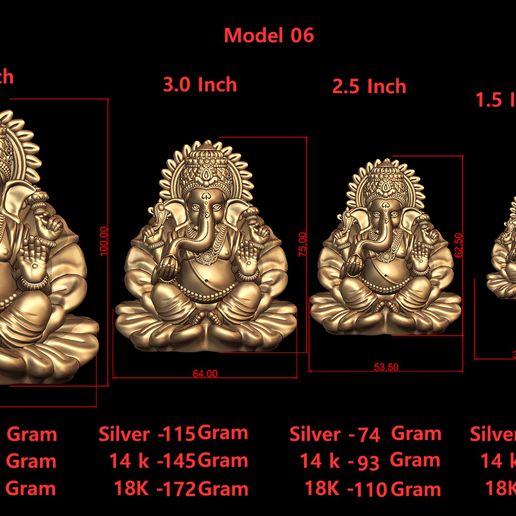 STL file Ganesh Ji Model 06 Light Weight Models in All Sizes 🛕 ・3D ...