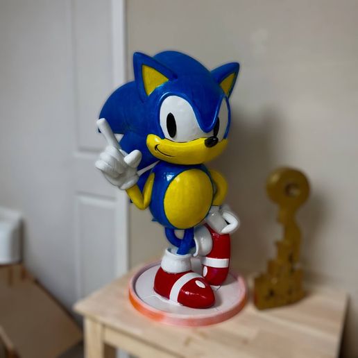 🌀 Classic Sonic the Hedgehog – Life-Size 3D Print Display Statue (2.5ft ...