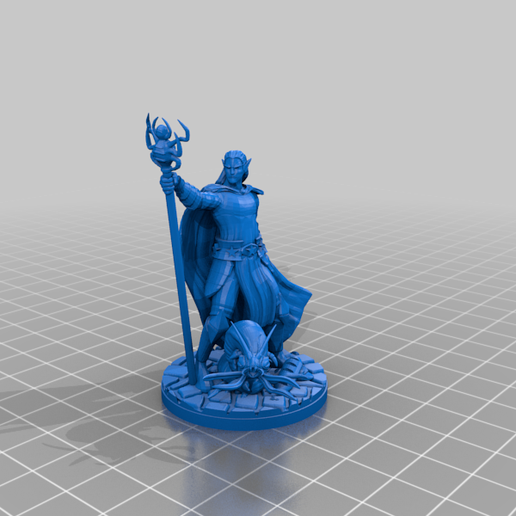 🧙 Drow Markup Mage with Carrion Crawler (male)・Free STL File for ・Cults