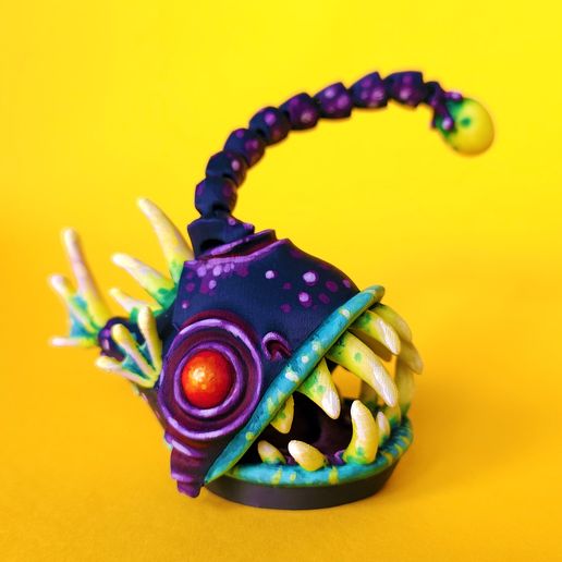 🐟 Articulated Angler Fish 🐟 - Colored File Included・ STL File for 3D ...