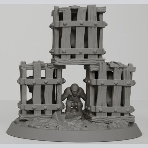 🎲 GNOLL WARBAND – Captive Cages (32mm) DnD + Resin Pre-Supported STL ...