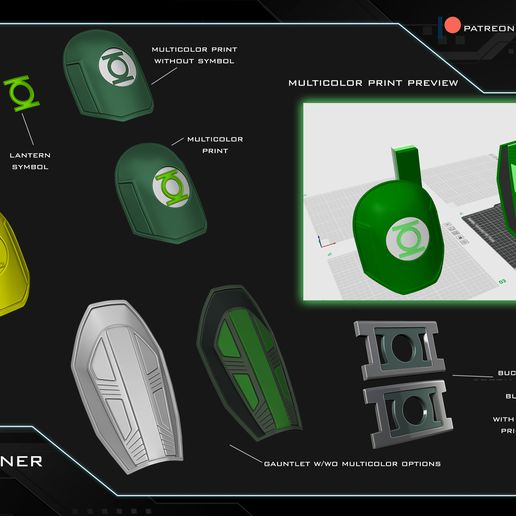 🦸‍♂️ Guy Gardner set・ 3D File for 3D printing・Cults
