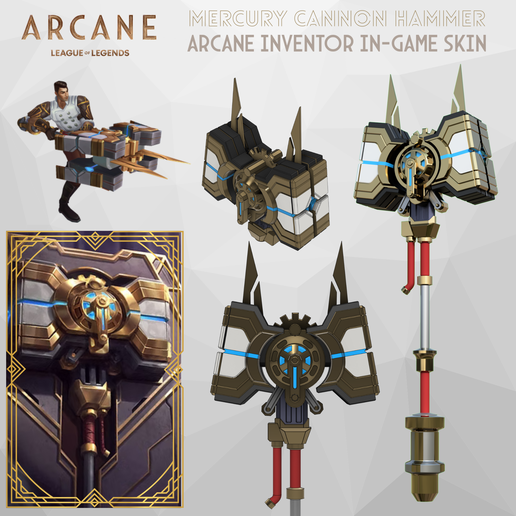 🔫 Arcane Inventor Jayce - Mercury Cannon Hammer - Optimized for Resin ...