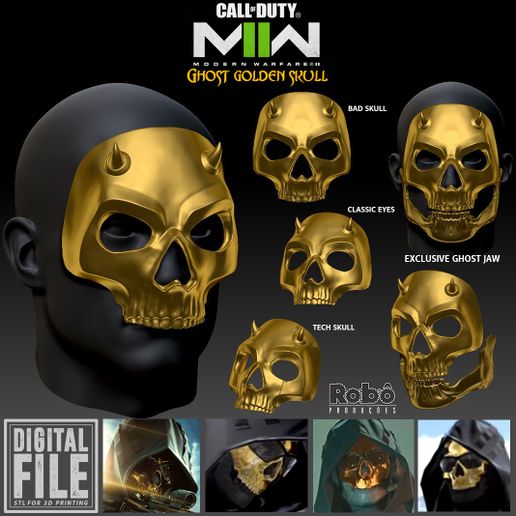 👻 Ghost Mask Gilded Reaper Bone Chiller Golden Skull - Call of Duty ...