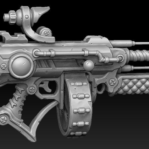 🎨 Steampunk assault rifle・ STL File for 3D printing・Cults