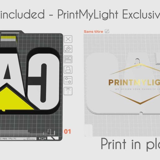 🐛 Caterpillar lightbox logo・ 3MF File for 3D printing・Cults