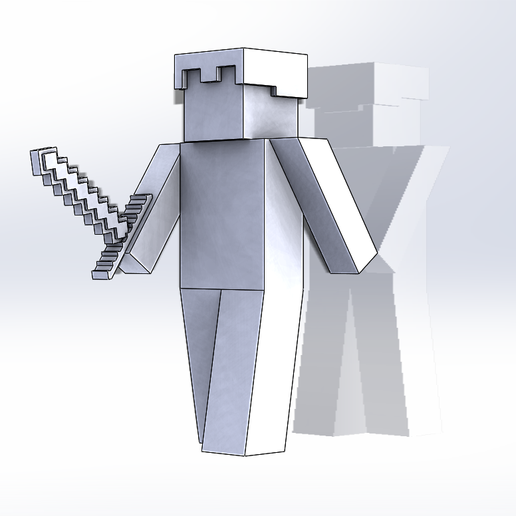 👾 Minecraft-Inspired Warrior – 3-Part Action Figure STL・Free STL File ...