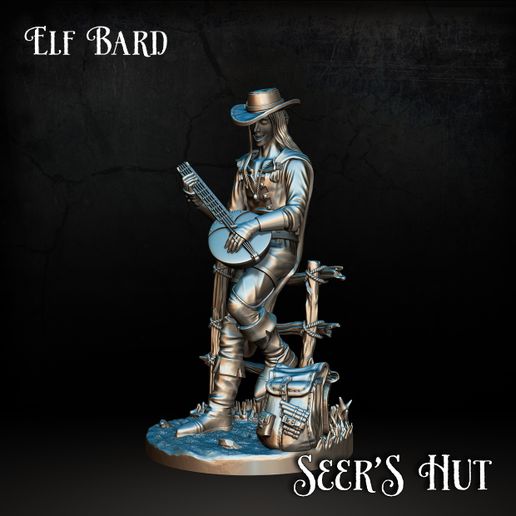 🧝 Elf Bard・ STL File for ・Cults