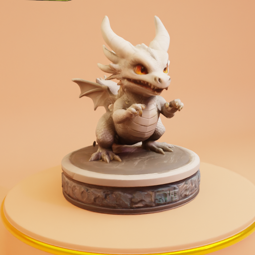 Archivo STL White Dragon in CHIBI Style 🐉 ・Plan de impresión en 3D para ...