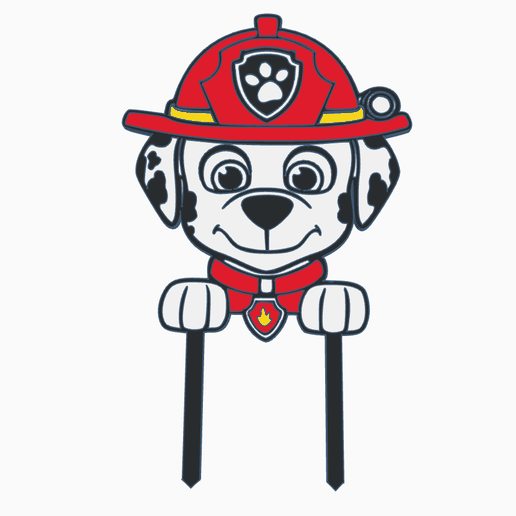 STL file Marshall Paw Patrol Cake Topper 🐾 ・3D print design to download ...