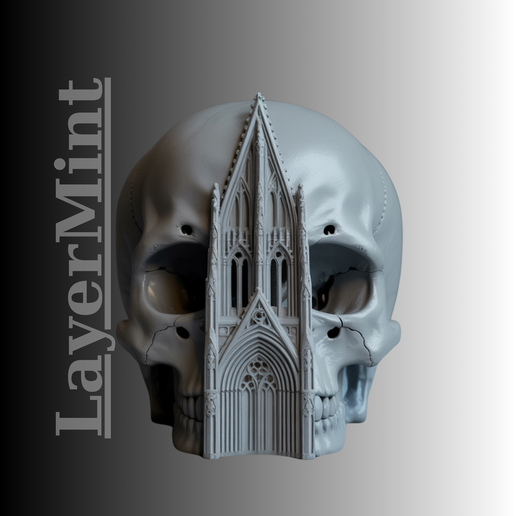 💀 Gothic Skull Cathedral | Dark Gothic Architecture Skull STL File for ...