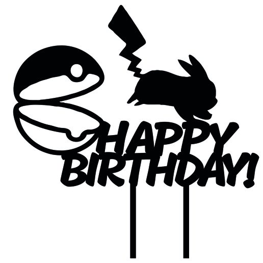STL file CAKE TOPPER POKEMON PIKACHU 🍰 (SVG)・3D print model to download ...