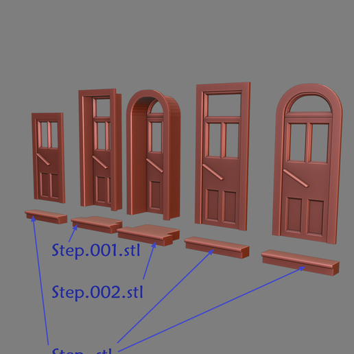 🚪 HO scale doors collection, 1:60, 1:64, 1:72, 1:76, 1:87, 1:96・Free 3D ...