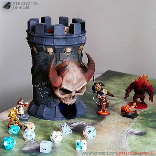 🎲 Demonic Dice Tower・ STL File for ・Cults