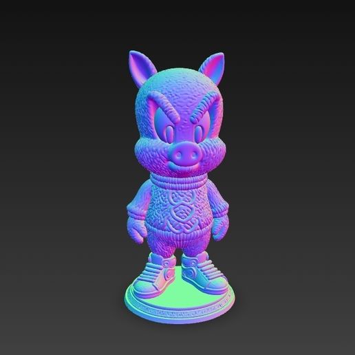 🐖 Stylized Knit Porky Pig Figure – Modern Character Interpretation・ STL ...