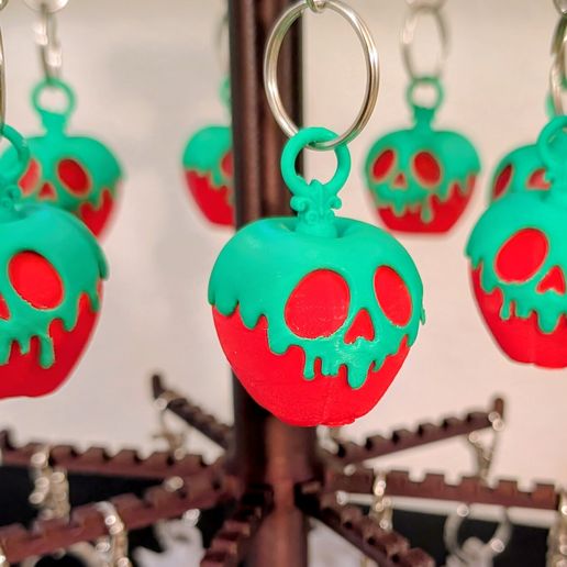🍎 Poison Apple Keychain - No AMS・ STL File for 3D printing・Cults
