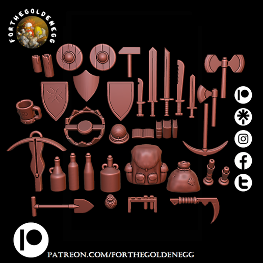 3D file Medieval Tools 🔫 ・3D printer design to download・Cults