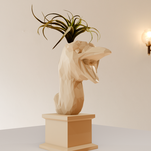 STL file emu bust screaming planter pot flower vase stl low poly 👤 ...