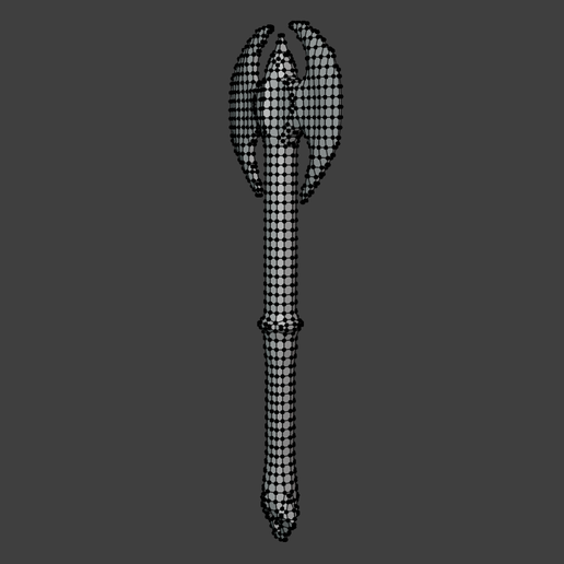 OBJ file Untextured Double-Bladed Battle Axe 3D Model Base Mesh ...