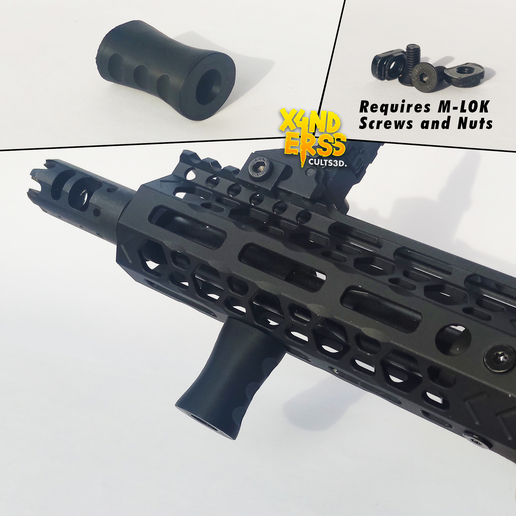 🔫 X4NDERSS Airsoft Adjustable M-LOK Stubby Grubby Foregrip 3D Print STL ...
