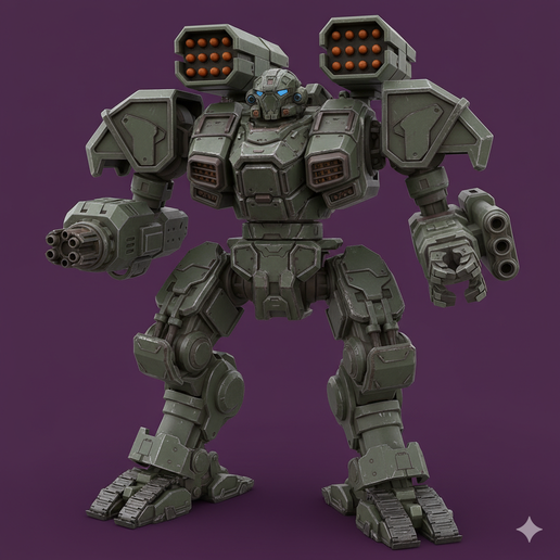 🤖 Single STL Heavy Assault Mech with Missile Pods - Modular Sci-Fi ...