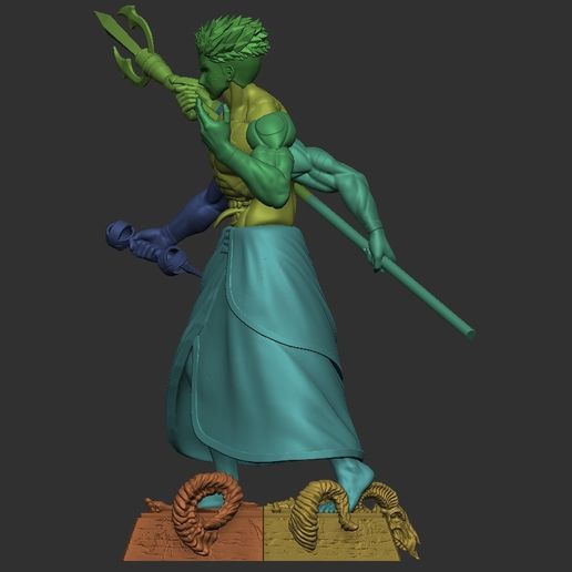 👾 Multi-Armed Demon Warrior Statue – Anime-Style Dark Fantasy 3D ...