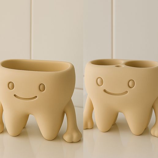 🦷 Happy Tooth Organizer Duo – Cute Tooth-Shaped Pen & Toothbrush ...